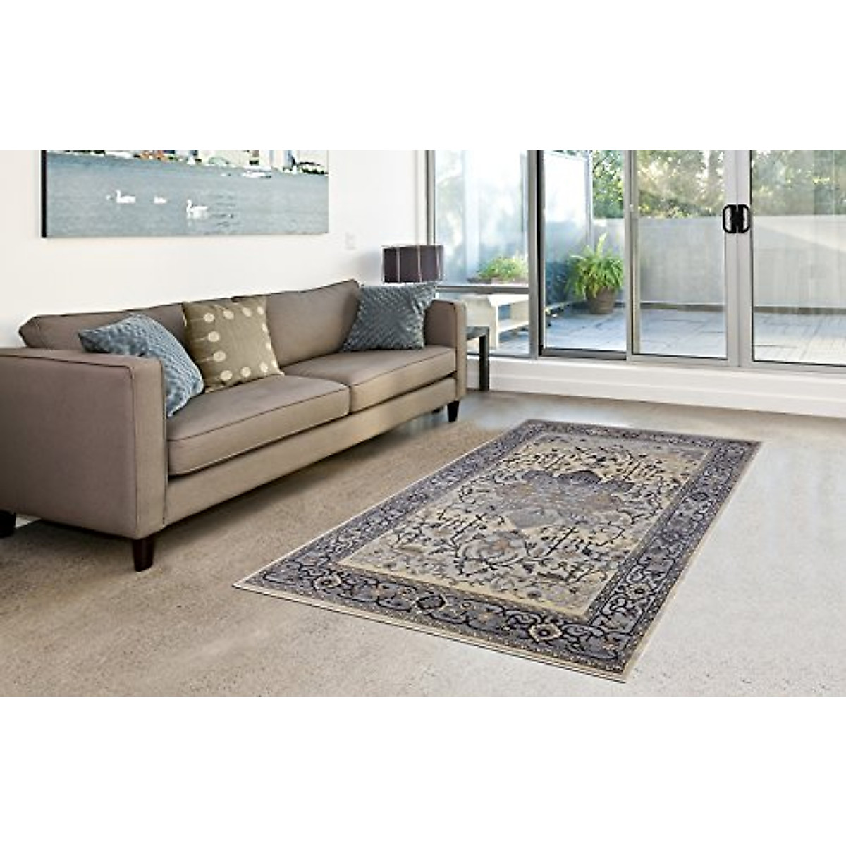Pierre Cardin Cosmos Collection Oriental Design Area Rugs for Living Room Carpets (5' x 8', Multi (CS13D))