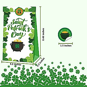 Guyarns 24 PCS St Patricks Day Gift Bags,St Patricks Day Coin Paper Bags St Patricks Day Treats Candy Bags for St Patrick's Party Favors