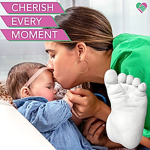 Luna Bean Baby Keepsake Hand Casting Kit - Plaster Hand Mold Casting Kit for Infant Hand & Foot Mold - Baby Casting Kit for First Birthday, Christmas & Newborn Gifts - (Clear Sealant - Matte)