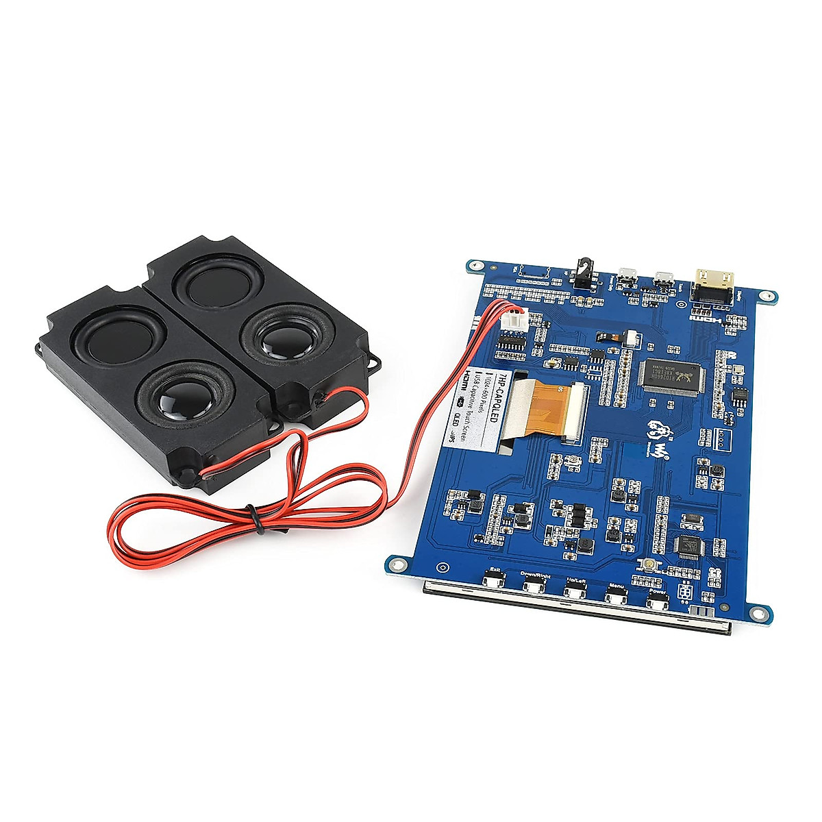 TOP1 7 inch QLED Quantum Dot Display Capacitive Touch Screen Monitor 1024×600 G+G Toughened Glass Panel for Raspberry Pi/Jetson Nano/Game Console, 7HP-CAPQLED