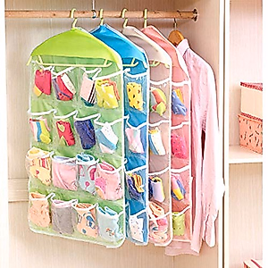 Guerast 16 Pockets Foldable Wardrobe Hanging Bags Socks Briefs Organizer Clothing Hanger Closet Shoes Underpants Storage Bag