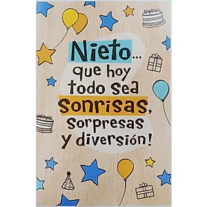 Feliz Cumpleanos Nieto - Happy Birthday Grandchild Greeting Card (Spanish)
