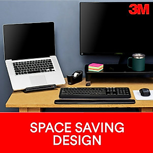 3M Laptop Stand, Raise Screen Height to Reduce Neck Strain, Vertical Design Allows You to Bring Screen Closer, Compact Foot Print Saves Desk Space, Non-Skid Base Keeps Laptop Secure, Black (LX550)