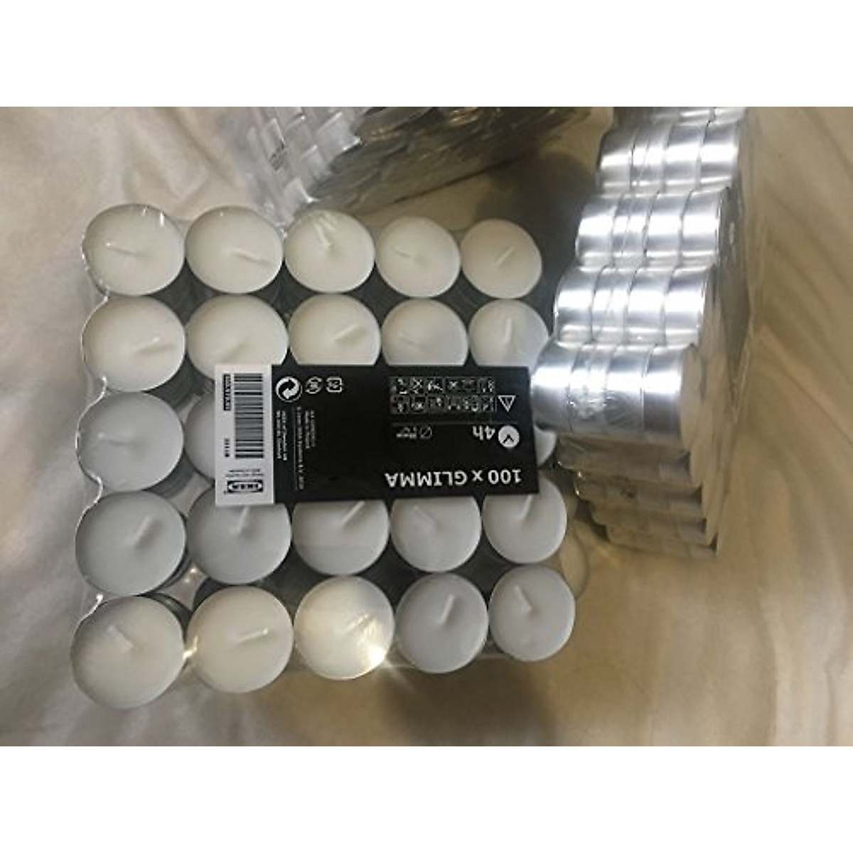 Ikea Glimma Unscented Tealights, White, 100 Count 500.979.95