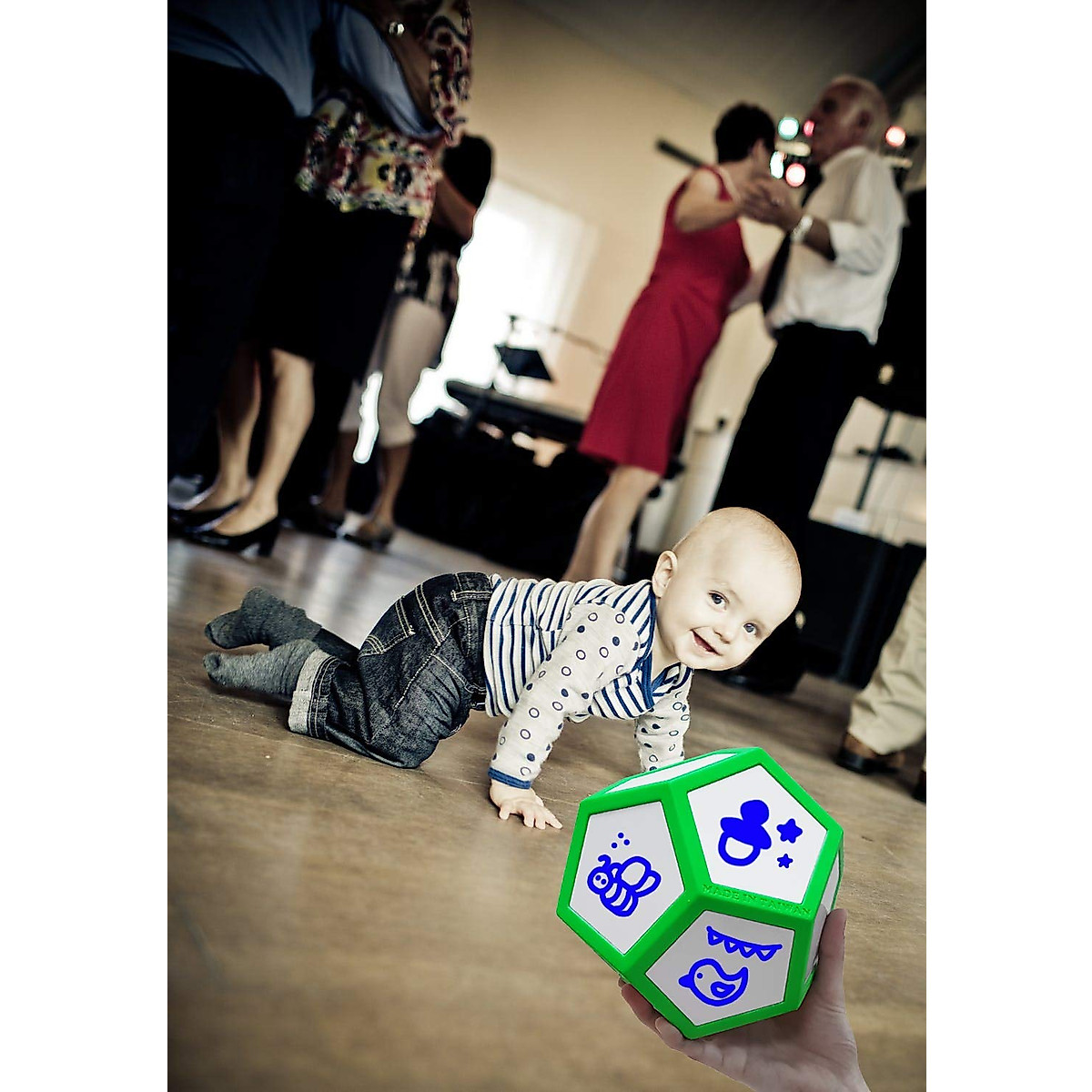 Macro Giant 6.7 Inch Dry Erase Polyhedral Foam Dice, Jumbo, Set of 2, Red, Blue, 12-Sided, White Board, Parenting Activity, Kid Toy, Preschool, Math Learning, Team Games