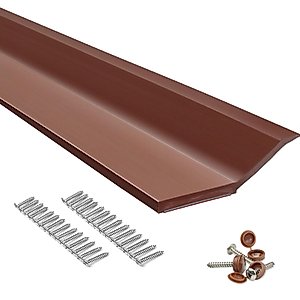 FOSLUOC Garage Door Seal Top and Sides Seal Strip Brown 34.4FT Rubber weather stripping Replacement Soft and Hard Composite, Weatherproofing Universal Sealing Professional.