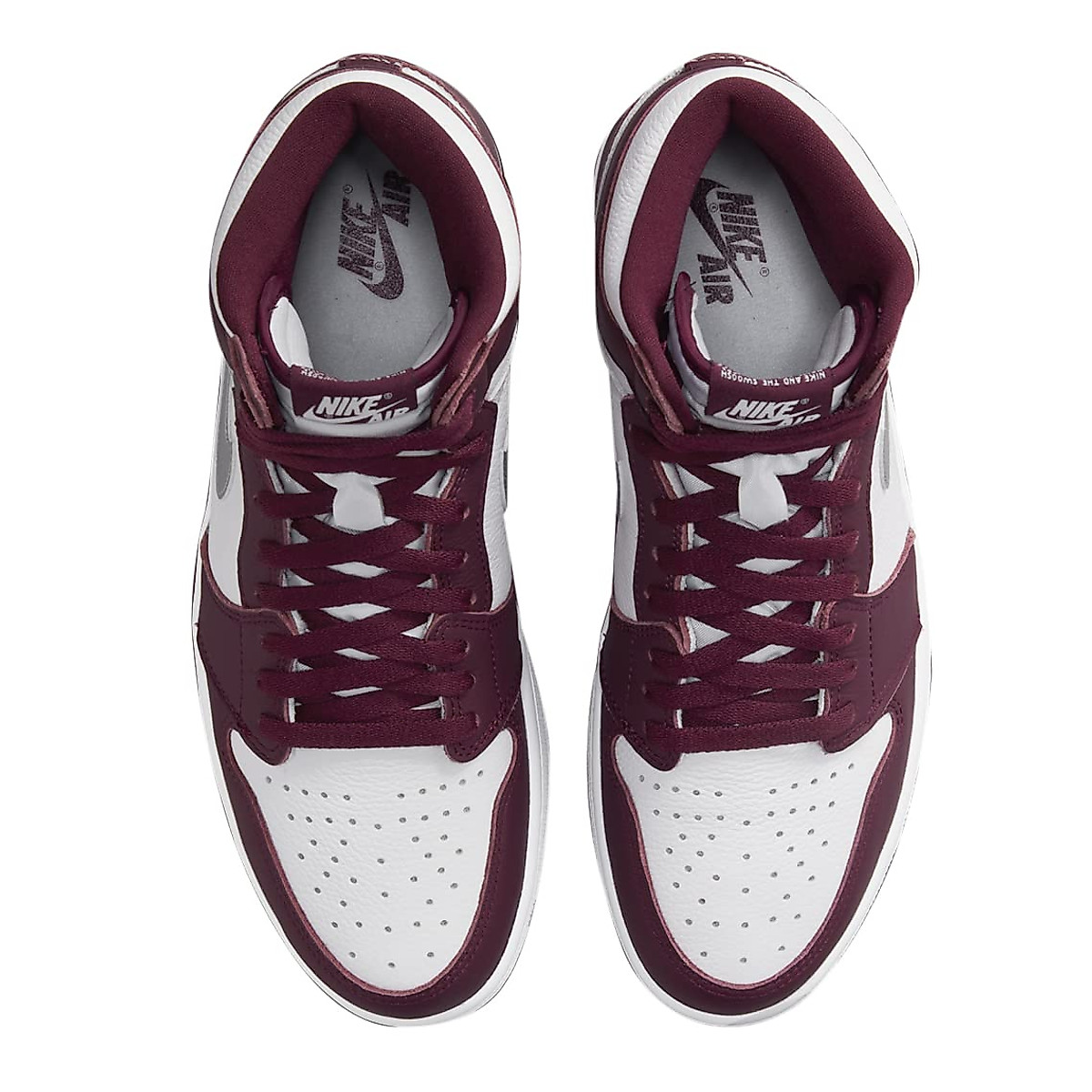Nike Men's Air Jordan 1 Retro High Sneaker, Bordeaux/White-metallic Silver, 10