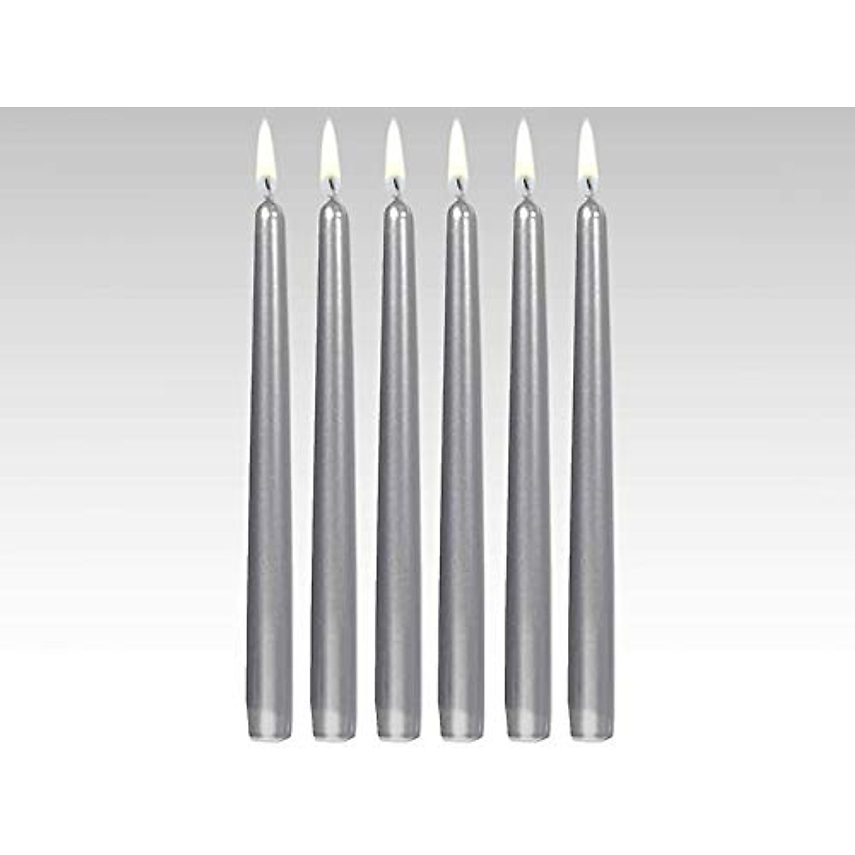 Stunning Silver Mini Taper Candles - (5") - Pack of 12 - Perfect for Elegant Events, Weddings & Home Decor
