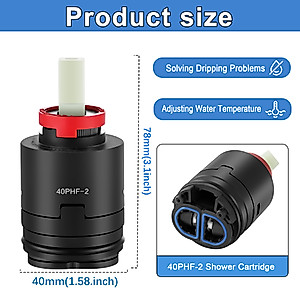 40PHF-2 Pressure Balance ​Cartridg, 40mm Shower Faucet Cartridge Replacement, Compatible with Tub/Shower Faucet Valve