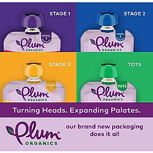 Plum Organics Stage 2 Organic Baby Food - Pear and Mango - 4 oz Pouch (Pack of 12) - Organic Fruit and Vegetable Baby Food Pouch