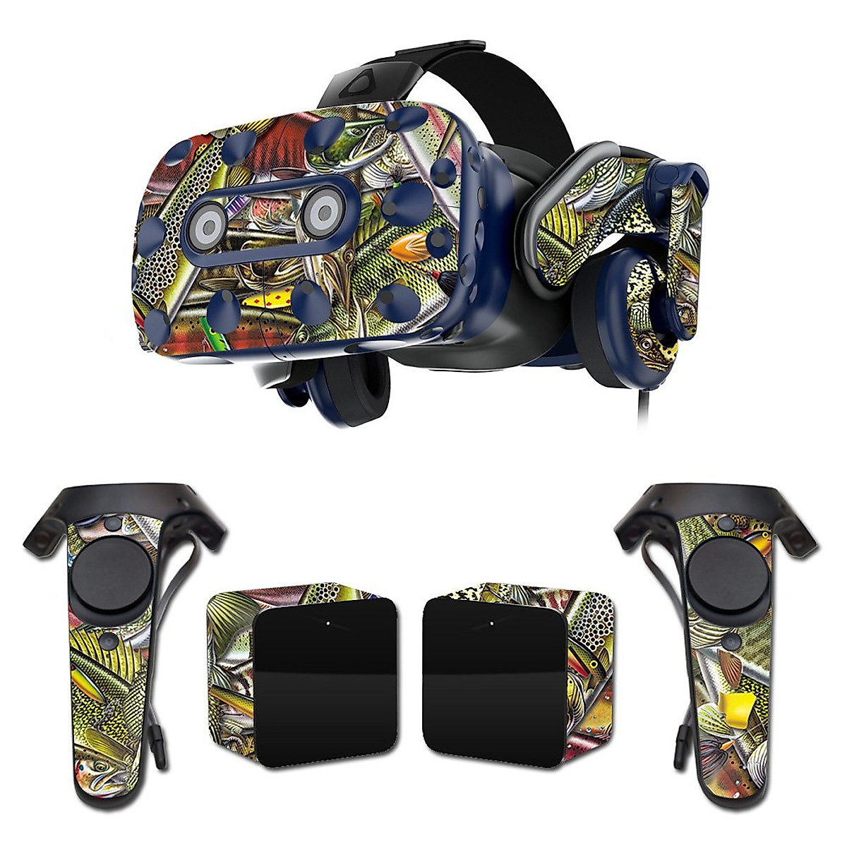 MightySkins Skin Compatible with HTC Vive Pro VR Headset - Fish Puzzle | Protective, Durable, and Unique Vinyl Decal wrap Cover | Easy to Apply, Remove, and Change Styles | Made in The USA