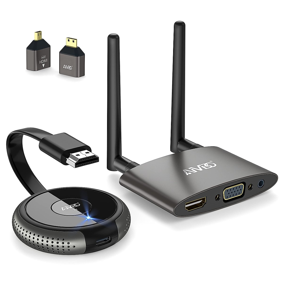 Wireless HDMI Transmitter and Receiver, TIMBOOTECH 5G HDMI Wireless kit 100FT/30M Streaming Video/Audio from PC,Laptop,Phone to TV and Projector,The Projector Adapter for TIKTOK/Neflix/Conferences