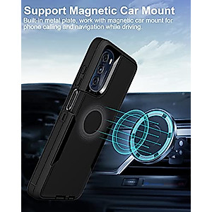 Dahkoiz Motorola Moto G 5G(2022) Case, with Tempered Glass Screen Protector, Dust-Proof Port Cover, Full Body Protection Silicone Rubber Phone Case for Moto G 5G(2022), Black