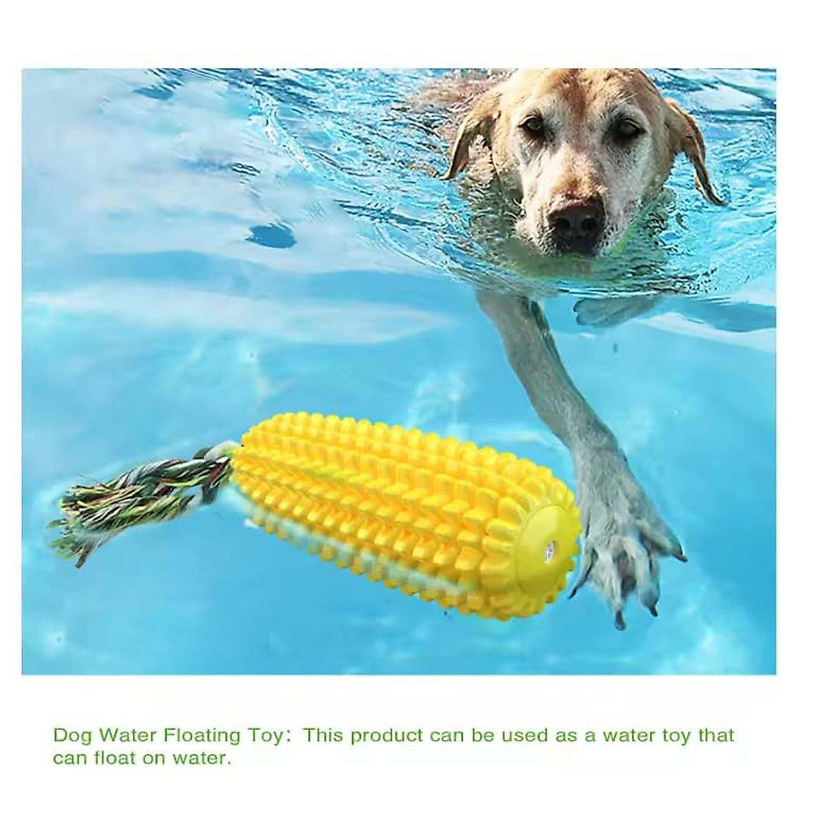 Generic Buddy Dog Chew Toy, Interactive Dog Toys for Agressive Chewers, Chew Toy Cleaning Grinding Teeth, Puppy Durable Squeaky Dog Corn Toy, Yellow