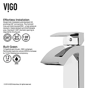 VIGO Satro 7 inch H Single Hole Single Handle Single Hole Bathroom Faucet in Chrome - Bathroom Sink Faucet VG01015CH