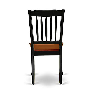 EAST WEST FURNITURE 9PC Square 36/54 inch Table with 18 In Leaf and 8 vertical slatted Chairs