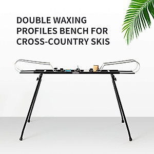 XCMAN Cross Country Nordic Ski Double Waxing Profile Bench with Foldable Legs for Traveling,Adjustable Waxing Profile Length 47.2 to 78.7inch