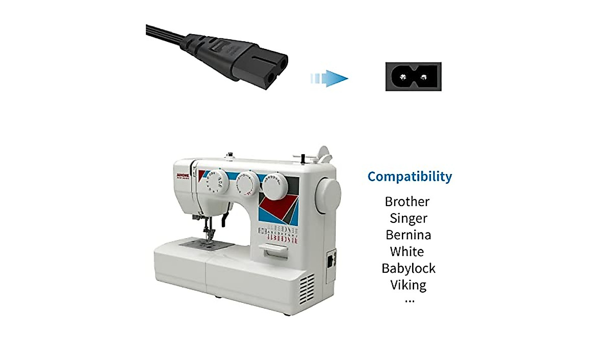 Genuine AC Power Cord for Sewing Machines