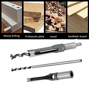 SagaSave 6.4mm Square Hole Drill Bit Opener, 1/4" High-Carbon Steel Hollow Chisel Mortise Power Tool for Woodworking,1PCS