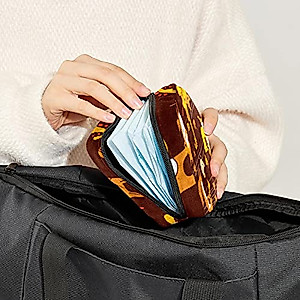 Portable Menstrual Pad Bags, Large Capacity Sanitary Napkin Storage Bag, First Period Kit for Girls Women, Zipper Nursing Pad Holder Funny Foxes Play The Violin Cello Bird Cock