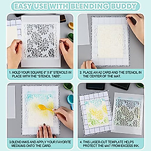 4 PCS Sticky Non-Slip Flexible Gridded Stamp Mats Grid Sheets Low Stick Mat Multi-Use Low Tack Mat,Stick and Stamp Adhesived Sheet Scrapbooking Craft Accessory