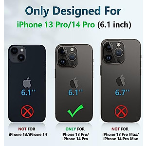 FNTCASE for iPhone 14-Pro/13-Pro Phone Case: 13 Pro Cases & 14 Pro Case Military Grade Drop Proof Mobile Cover with Kickstand | Rugged Shockproof Protective Cell Phonecase for Apple 14pro/13pro 6.1''