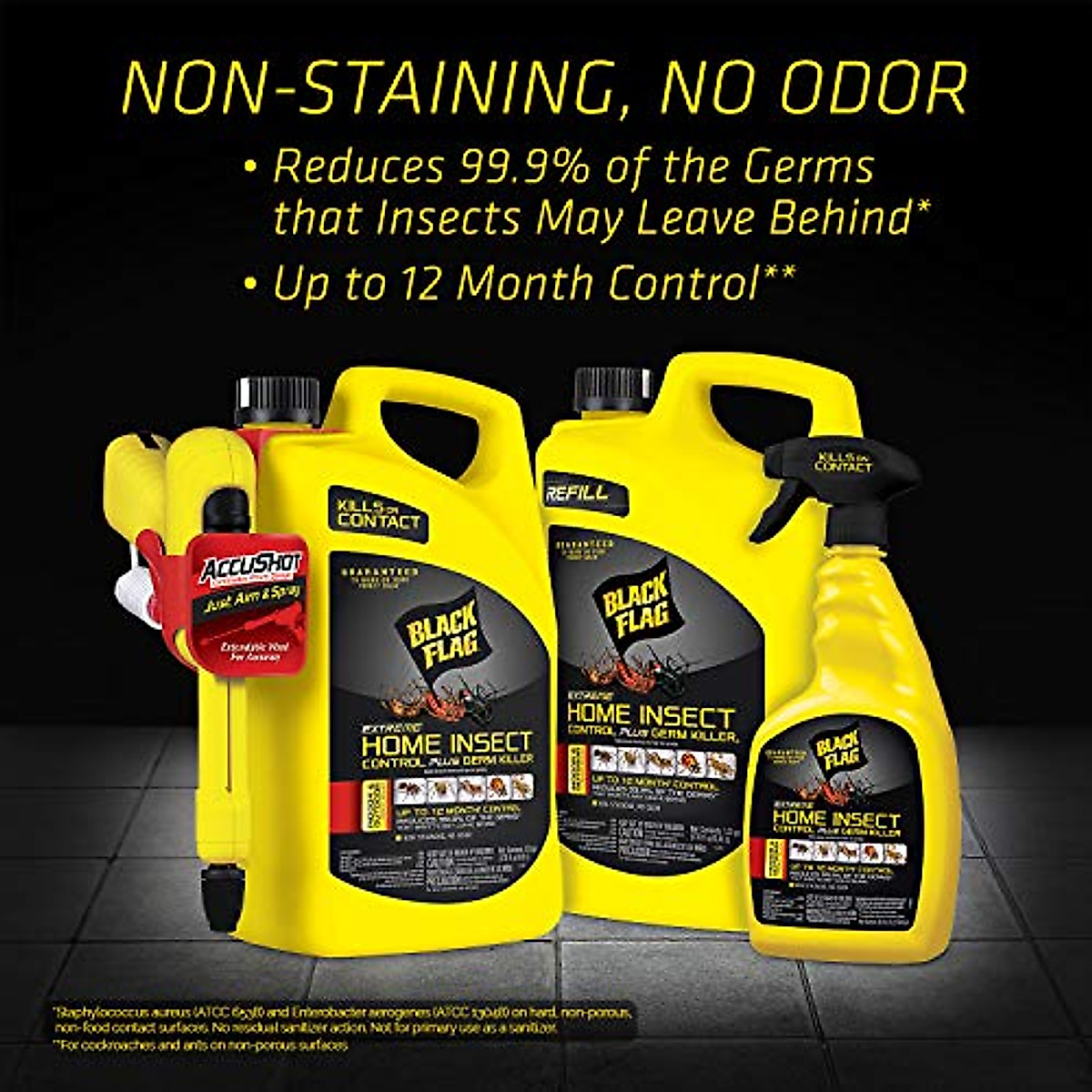 Black Flag Extreme Home Insect Control Plus Germ Killer 1.33 Gallons, AccuShot Sprayer Refill, 4 Pack