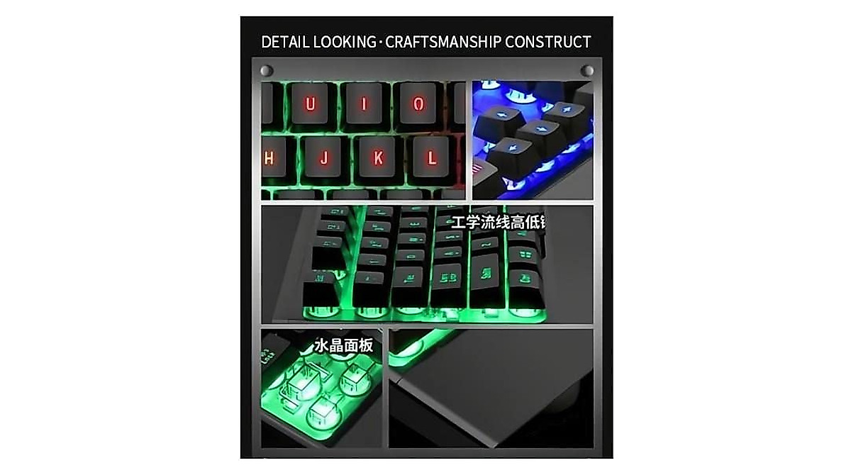 SAMA HJ9525 RGB Gaming Mechanical Keyboard and Mouse Set Wired 108 Keys ...