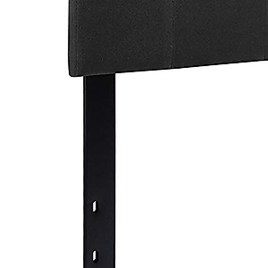 Flash Furniture Bedford Tufted Upholstered Headboard for Queen Size Bed, Contemporary Fabric Tufted Headboard with Adjustable Height, Black