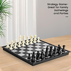 Joneytech Magnetic Chess Set for Kids and Adults, 13 inch 3 in 1 Chess Checkers Backgammon Travel Portable Folding Sets, Gift Children Chess Board Game with Extra Queen