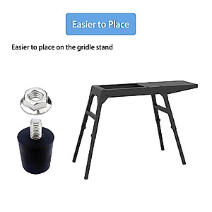 Petrirufun Adjustable Rubber Foot for Blackstone Replacement Parts, Griddle Parts for Blackstone 17" & 22" Griddle, Griddle Accessories Include 4PCS Rubber Feet and 4PCS Screw Nut