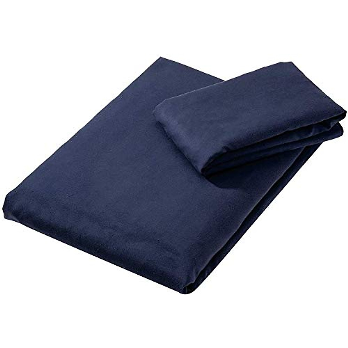 Amazon Basics Microfiber Towel Set (1 Bath & 1 Hand Towel), Black/Blue
