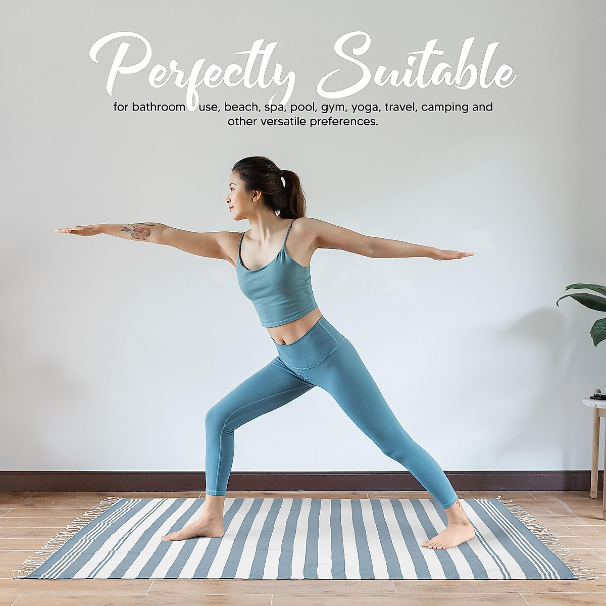 Utopia Towels - 4 Pack Turkish Beach Towel (40 x 72 Inches) - 100% Cotton Oversized Sand Free Lightweight Quick-Dry Turkish Towel, Prewashed for Soft Feel, Large Peshtemal Towel (Denim Blue)