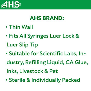 Sterile Disposable Injection Needle with Cap for Animal, Pet, Poultry and Industrial Dispensing Needle Accessories (22G X 1)