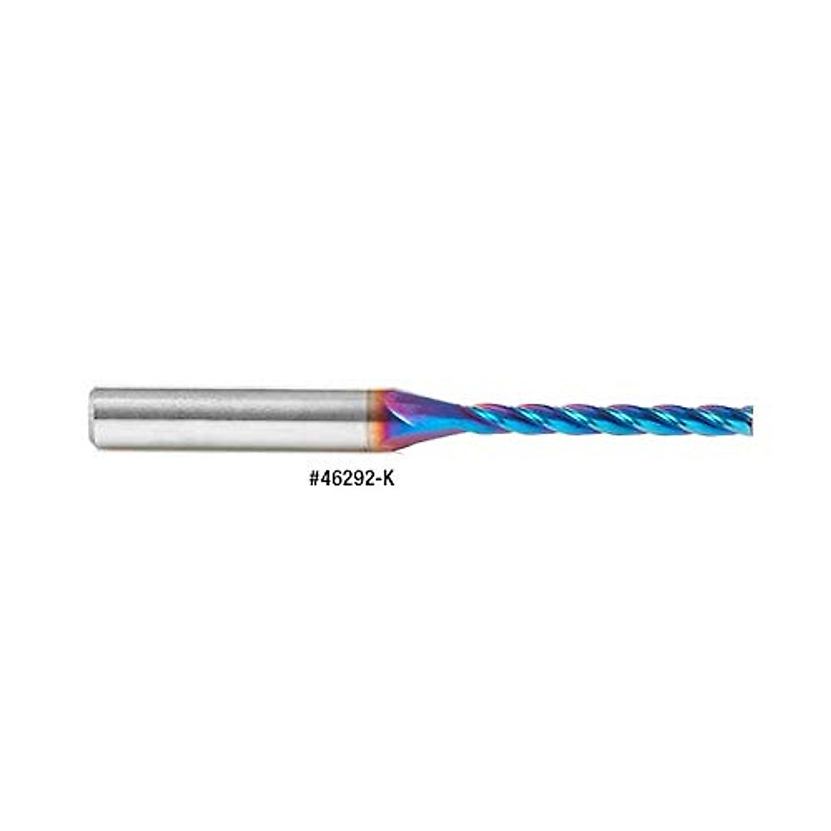 Amana Tool 46587-K CNC Spektra Extreme Tool Life Coated Spiral 2D/3D Carving 0.10 Deg Straight Angle Flat Bottom x 1/4 D x 3/4 CH x 1/4 SHK x 2 Inch Long x 2 Flute SC Up-Cut Router Bit