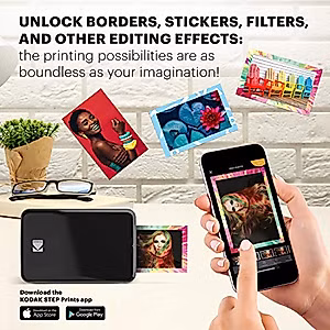 KODAK Step Wireless Mobile Photo Mini Color Printer (White) Compatible w/ iOS & Android, NFC & Bluetooth Devices
