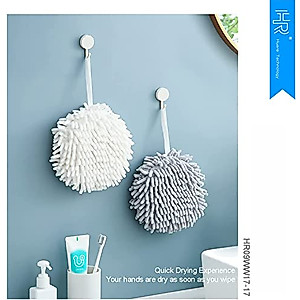 HR Huare Technology Upgraded Chenille Hand Towels, Hanging Kitchen & Bathroom Fast Drying ,No Peculiar Smell Stocking Stuffers for Family Member, 2Pack
