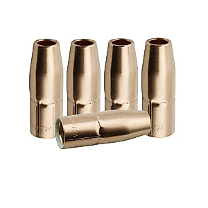 WeldingCity 5-pk Gas Nozzle 169-724 169724 1/2" for Miller Millermatic M-25 M-40 and Hobart MIG Welding Guns