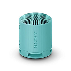 Sony SRS-XB100 Wireless Bluetooth Portable Lightweight Super-Compact Travel Speaker, Durable IP67 Waterproof & Dustproof Shower Speaker, 16 Hour Battery, Versatile Strap, & Hands-free Calling, Blue