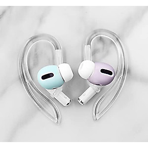2 Pairs Ear Hooks Compatible with AirPods 3 2 1 and Pro 2 Pro, 360° Rotation Adjustable Length Anti-Slip Sport Outdoor Earhooks Tips Holder Compatible with AirPods Pro 2 Pro and 1 2 3 - Translucent