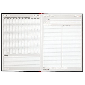 Black n' Red Casebound Hardcover Notebook, 11-3/4" x 8-1/4", Black/Red, 96 Ruled Sheets, Sold as 6 Pack (D66174)