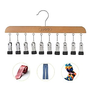 Legging Organizer for Closet Hanging, Pants Hangers with Clips Holds Up to 10 Leggings, Space Saving & 360 Rotaing Desin, Great for Jeans, Hats, Shorts, Socks (1Pack)