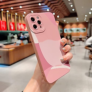 YKCZL Compatible with iPhone 11 Pro Max Case, Cute Painted Art Heart Pattern Full Camera Lens Protective Slim Soft Shockproof Phone Case for Women Girls-Pink