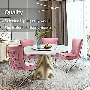 adochr Upgraded Dining Chairs, Modern Luxury Dining Chairs Set of 2, Premium Velvet Chairs, Accent Chairs with Stainless Steel Legs for Dining Living Room, Pink