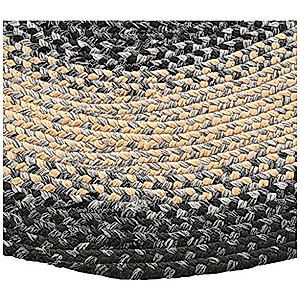 SAFAVIEH Braided Collection 3' x 5' Oval Black / Grey BRD311A Handmade Country Cottage Reversible Area Rug