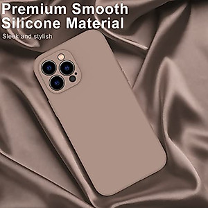 DEENAKIN Compatible with iPhone 14 Pro Max Case - Enhanced Camera Protection and Screen Protector - Liquid Silicone Cover - Slim Fit Protective Phone Case 6.7”for Women Girls - Light Brown