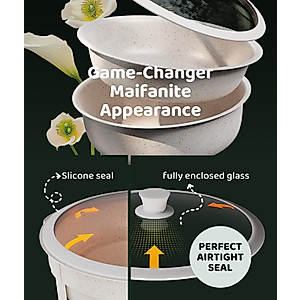 Chafing Dishes for Buffet 4PACK, [Game Changer Maifanite-Coated] Chafing Dish Buffet Set Offer The Elegance of Nature, 5QT Food Warmers for Parties Serve for Wedding, Birthday, Church Events, ETC