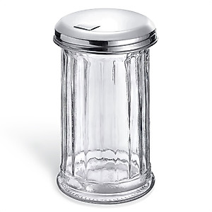 12 Oz Glass Sugar Dispenser with Pour Spout - Sugar Container with Lid Sugar Shaker Dispenser Sugar Jar with Lid Sugar Container for Coffee Bar Sugar Pourer Dispenser - Sugar Holder for Coffee Bar