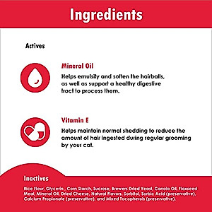 LaxaCat Hairball Formula for Cats - Supports Skin & Hair Coat, Vitamin, Mineral Oil - Healthy Coat - Regular Bowel Movement - Natural Ingredients - 90 Soft Chew