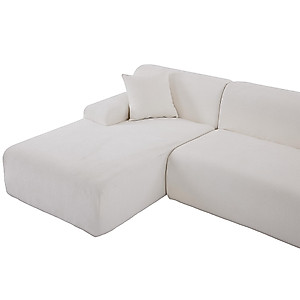 P PURLOVE Modern L-Shape Modular Sectional Sofa,Simplified Style Upholstered Sectional Sofa Couch,2 Piece Free Combination Sofa for Living Room